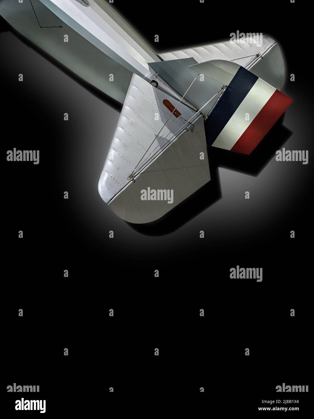 A fine art style image of a pre WW2 French aircraft tail section on a ...