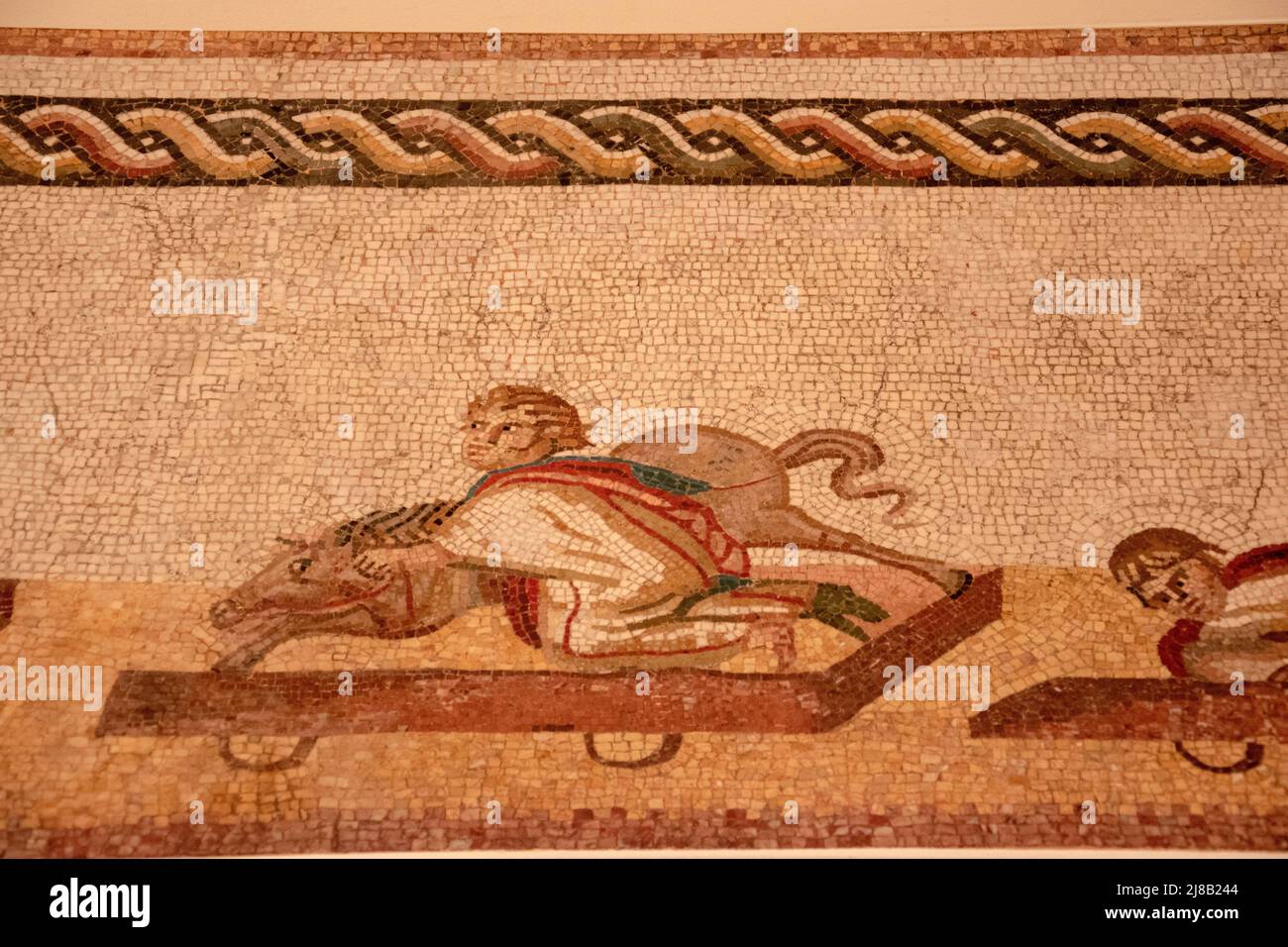 Section of a mosaic with enigmatic motif. From Carthage, Tunisia. AD ...