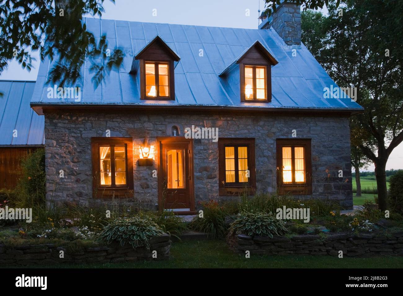 Old circa 1733 Canadiana cottage style fieldstone home and landscaped ...