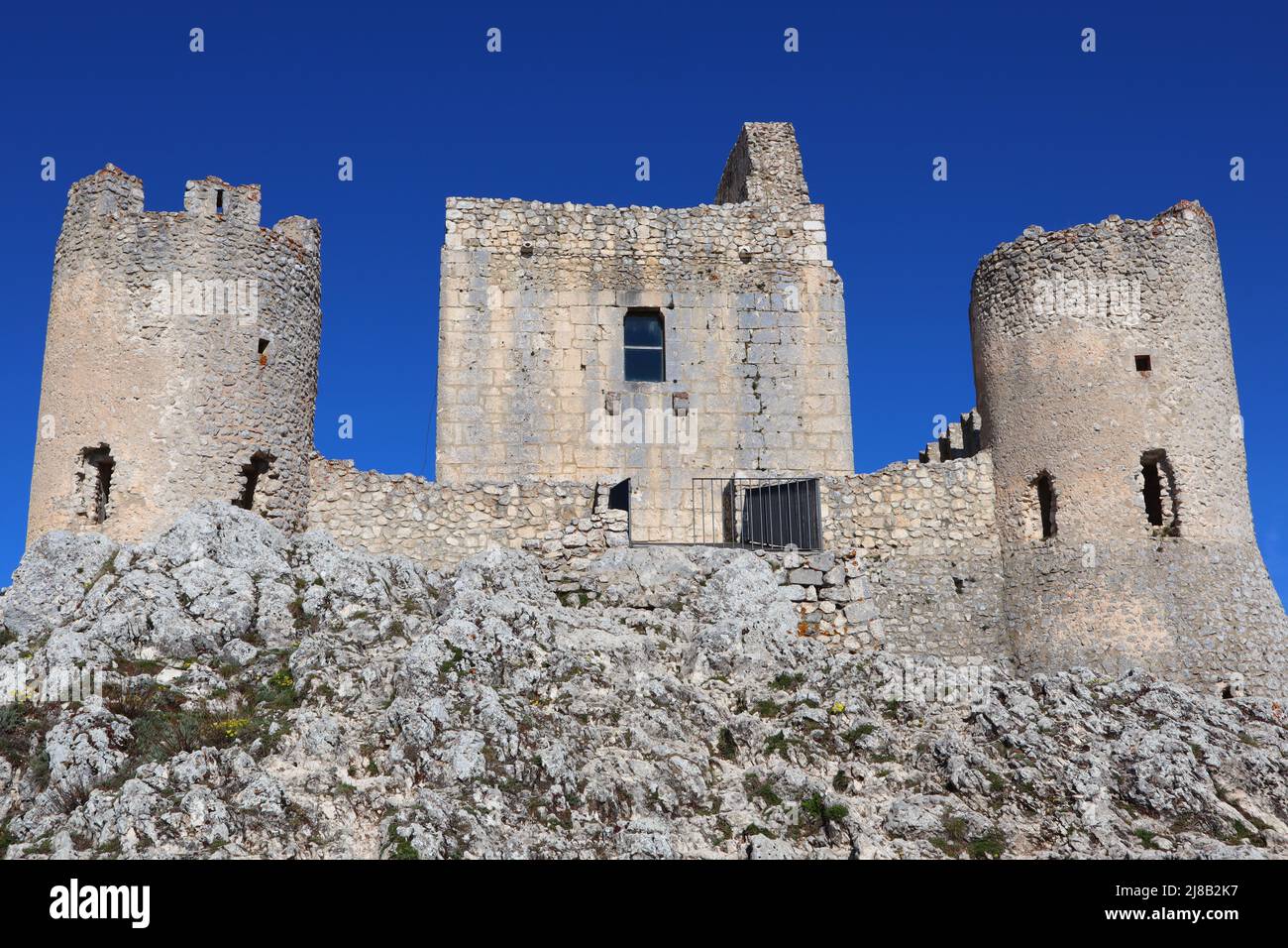 Rocca Calascio, mountaintop medieval fortress. The Castle of Rocca ...