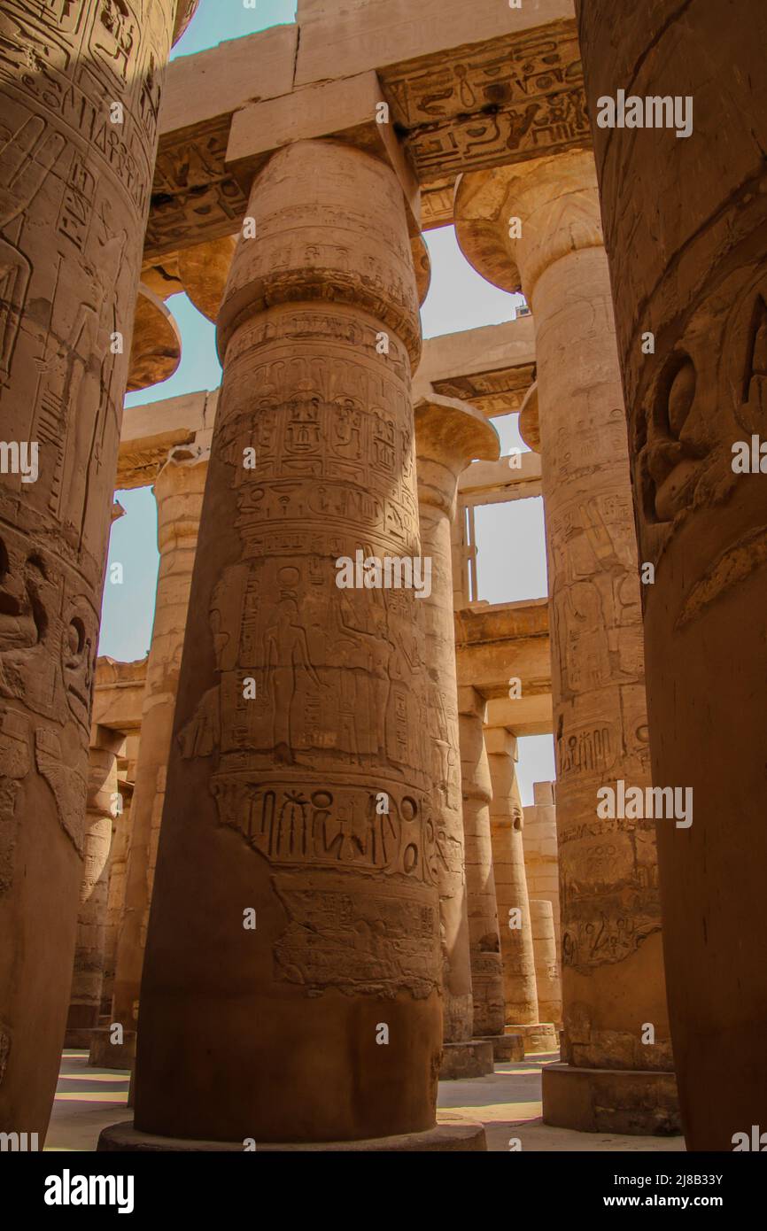 Ruins of the beautiful ancient temple in Luxor. Ruins of the central ...