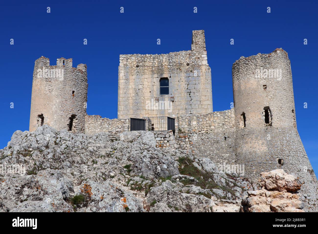 Rocca Calascio, mountaintop medieval fortress. The Castle of Rocca ...