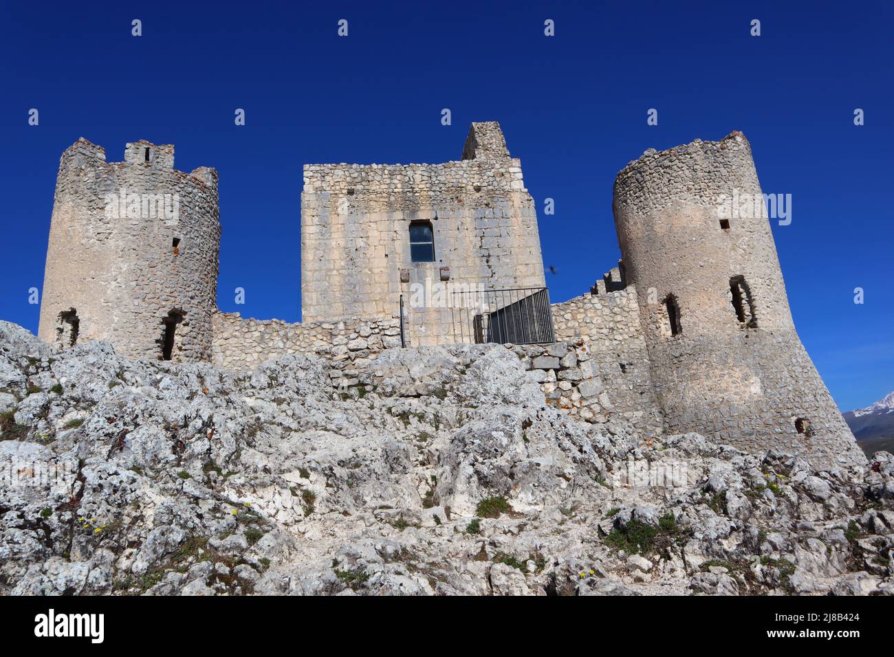 Rocca Calascio, mountaintop medieval fortress. The Castle of Rocca ...