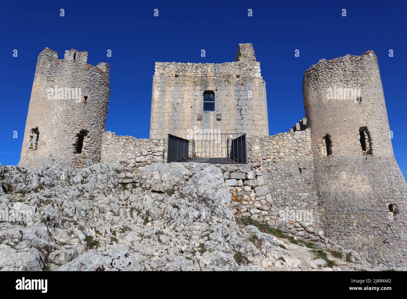 Rocca Calascio, mountaintop medieval fortress. The Castle of Rocca ...