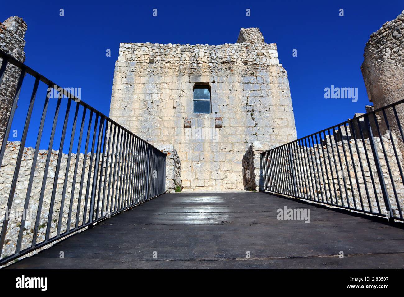 Rocca Calascio, mountaintop medieval fortress. The Castle of Rocca ...