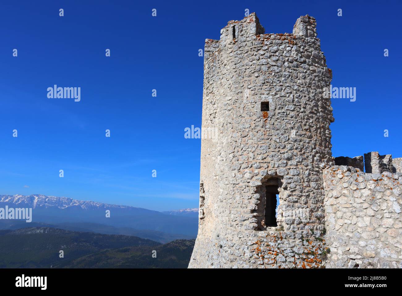 Rocca Calascio, mountaintop medieval fortress. The Castle of Rocca ...