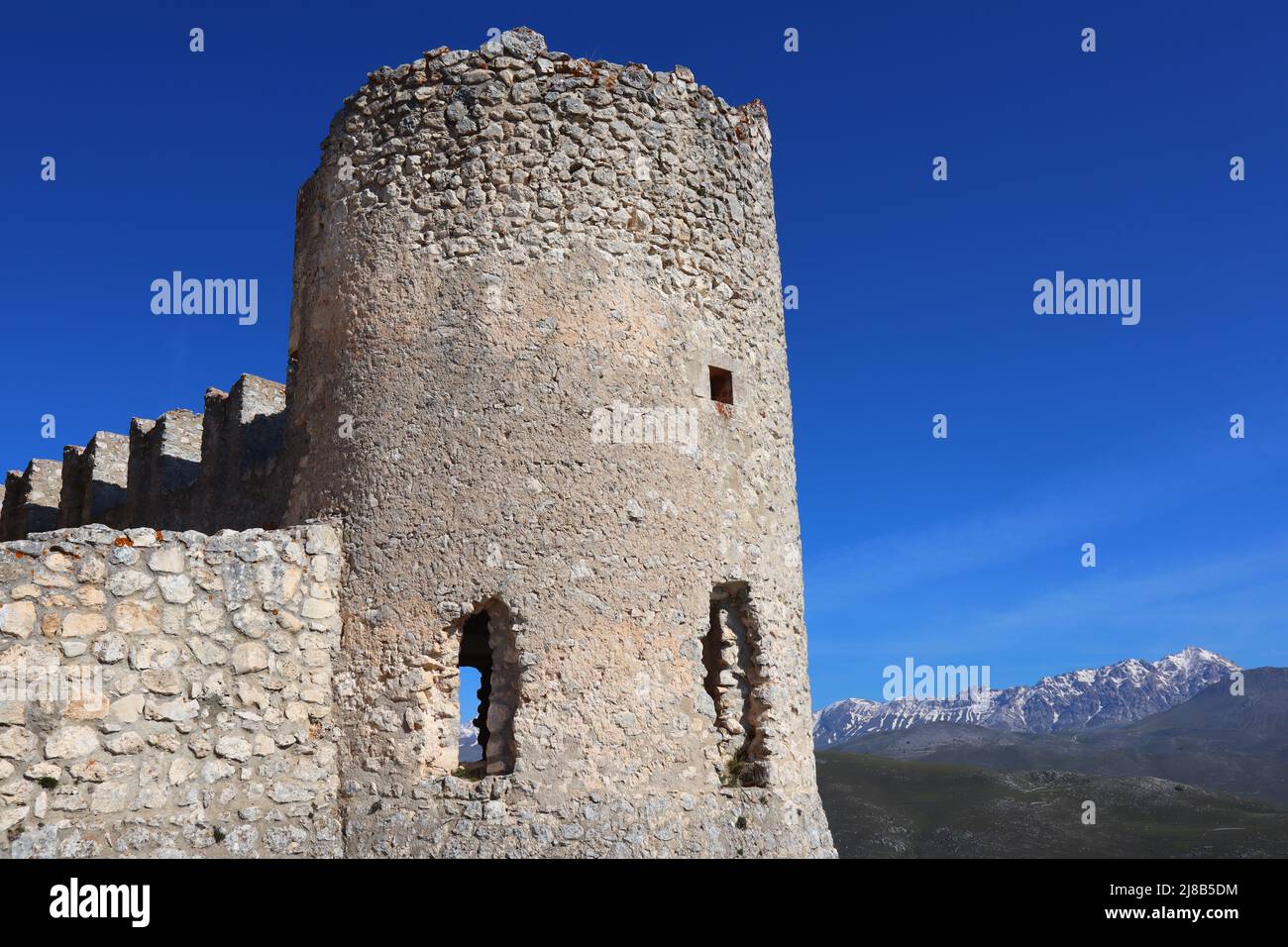 Rocca Calascio, mountaintop medieval fortress. The Castle of Rocca ...
