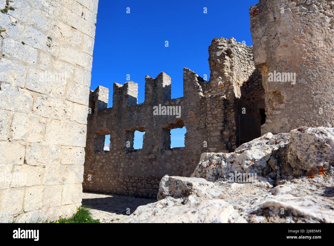 Rocca Calascio, mountaintop medieval fortress. The Castle of Rocca ...