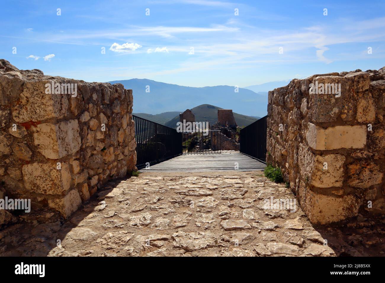 Rocca Calascio, mountaintop medieval fortress. The Castle of Rocca ...
