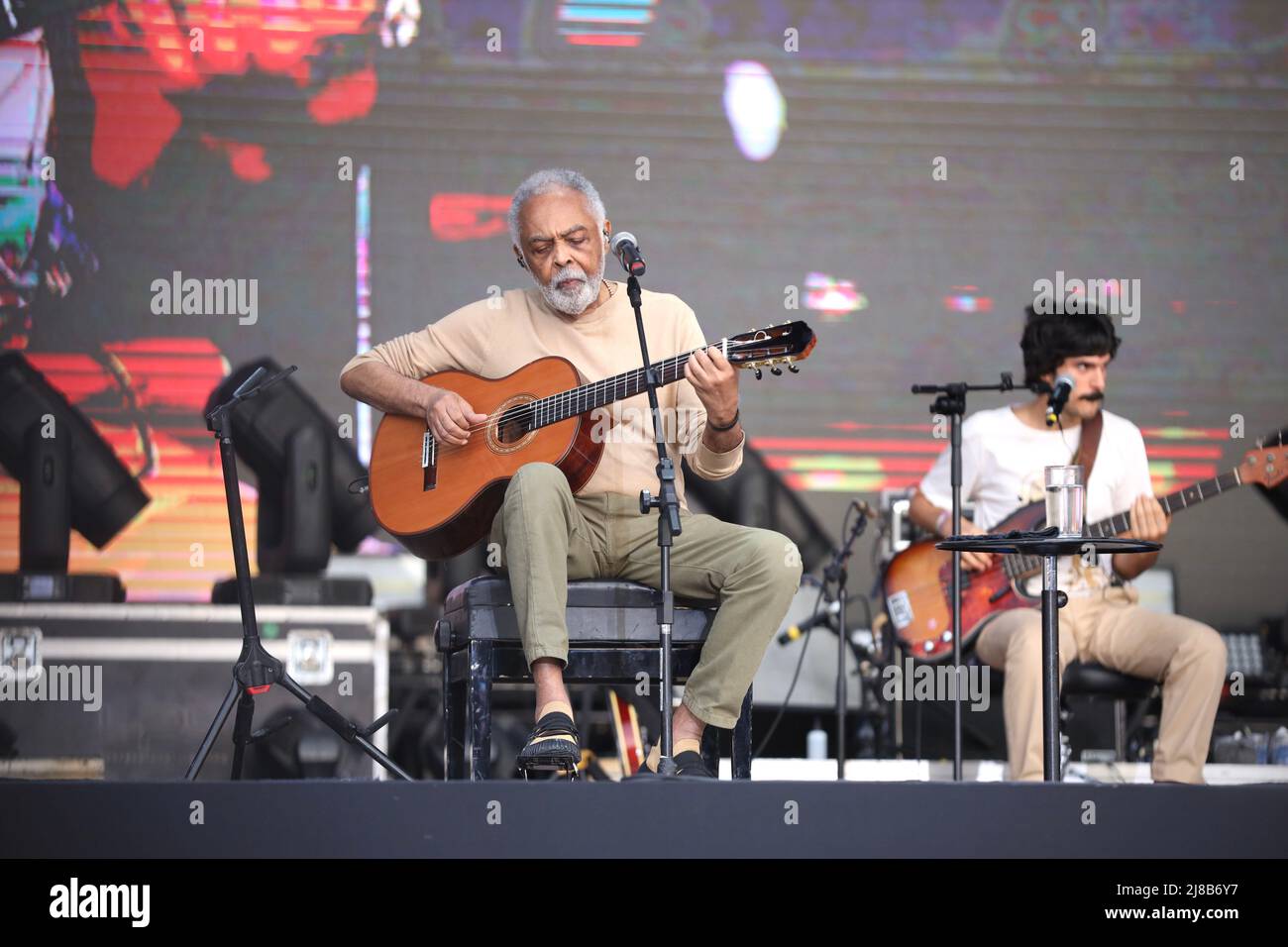 The singer Gilberto Gil during the Mita Festival at the Spark Arena in ...
