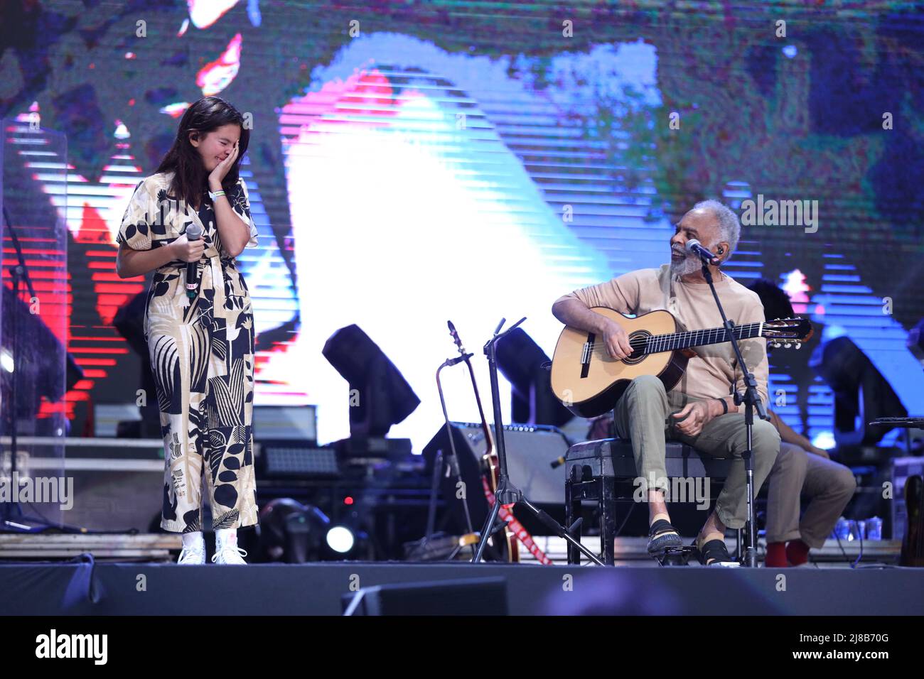 The singer Gilberto Gil during the Mita Festival at the Spark Arena in ...