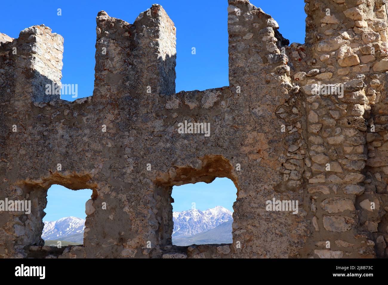 Rocca Calascio, mountaintop medieval fortress. The Castle of Rocca ...