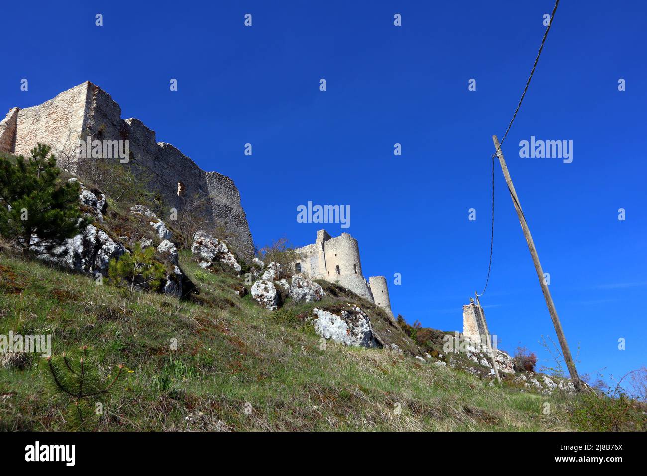 Rocca Calascio, mountaintop medieval fortress. The Castle of Rocca ...