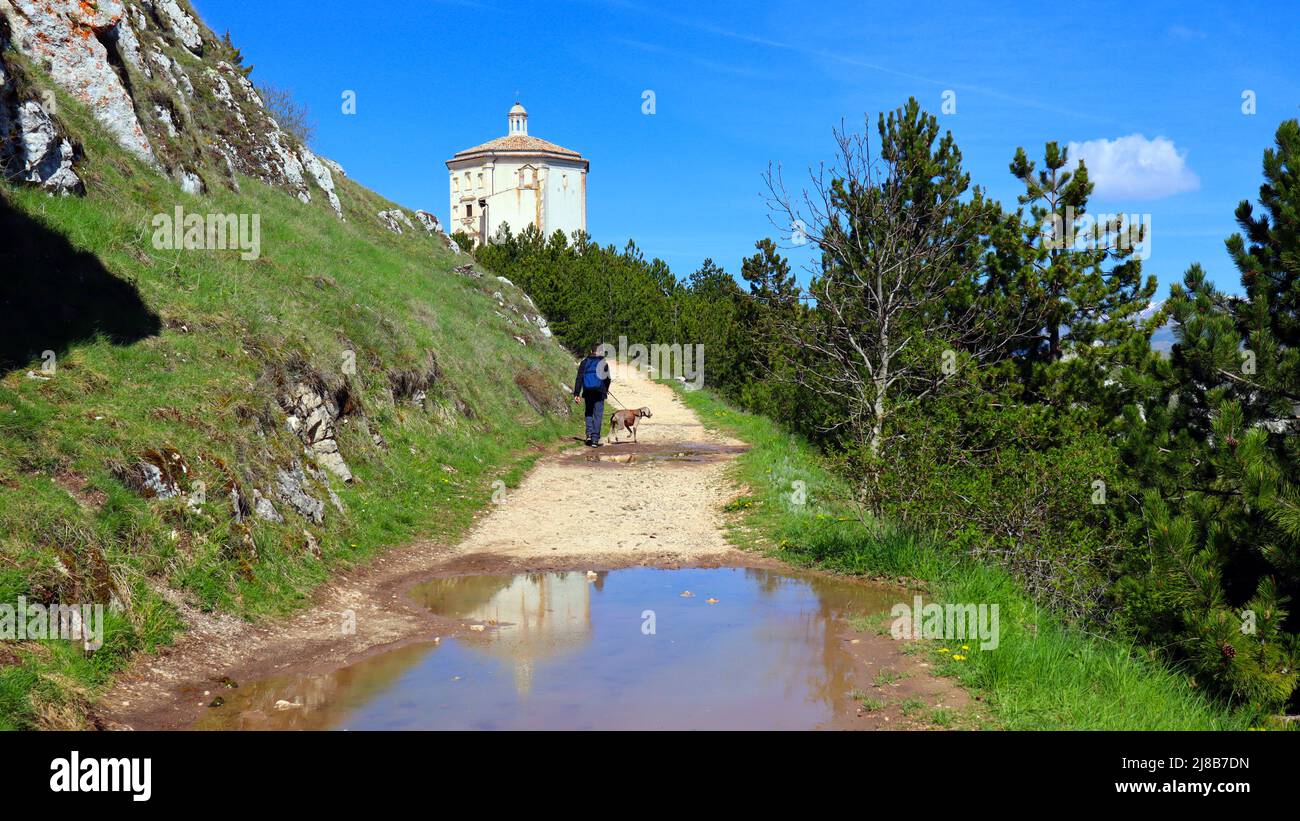 Santa Maria della Pietà Church near the fortress of Rocca Calascio ...