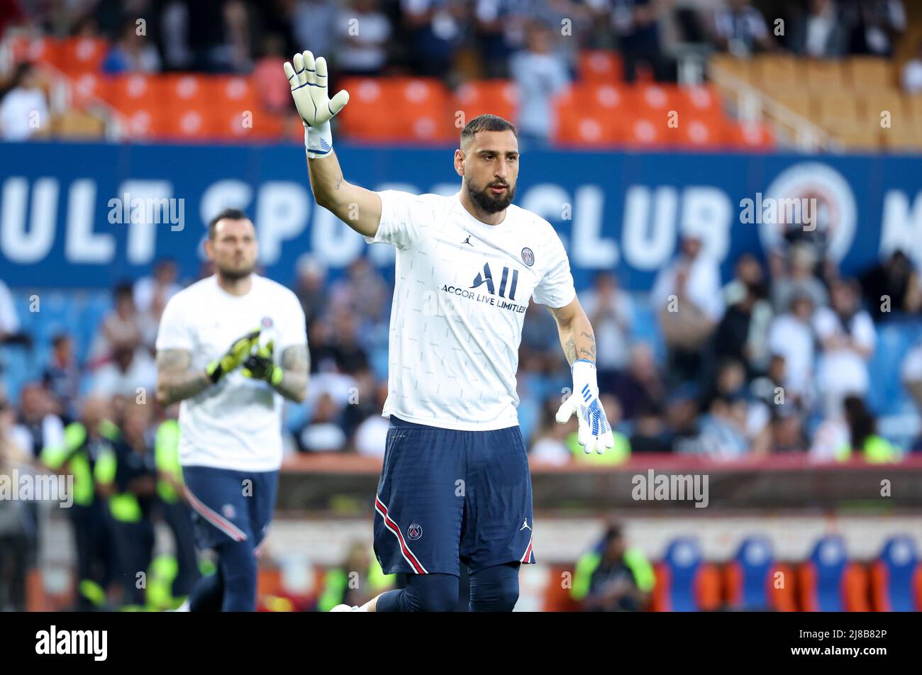Goalkeeper of PSG Gianluigi Donnarumma during the French championship ...