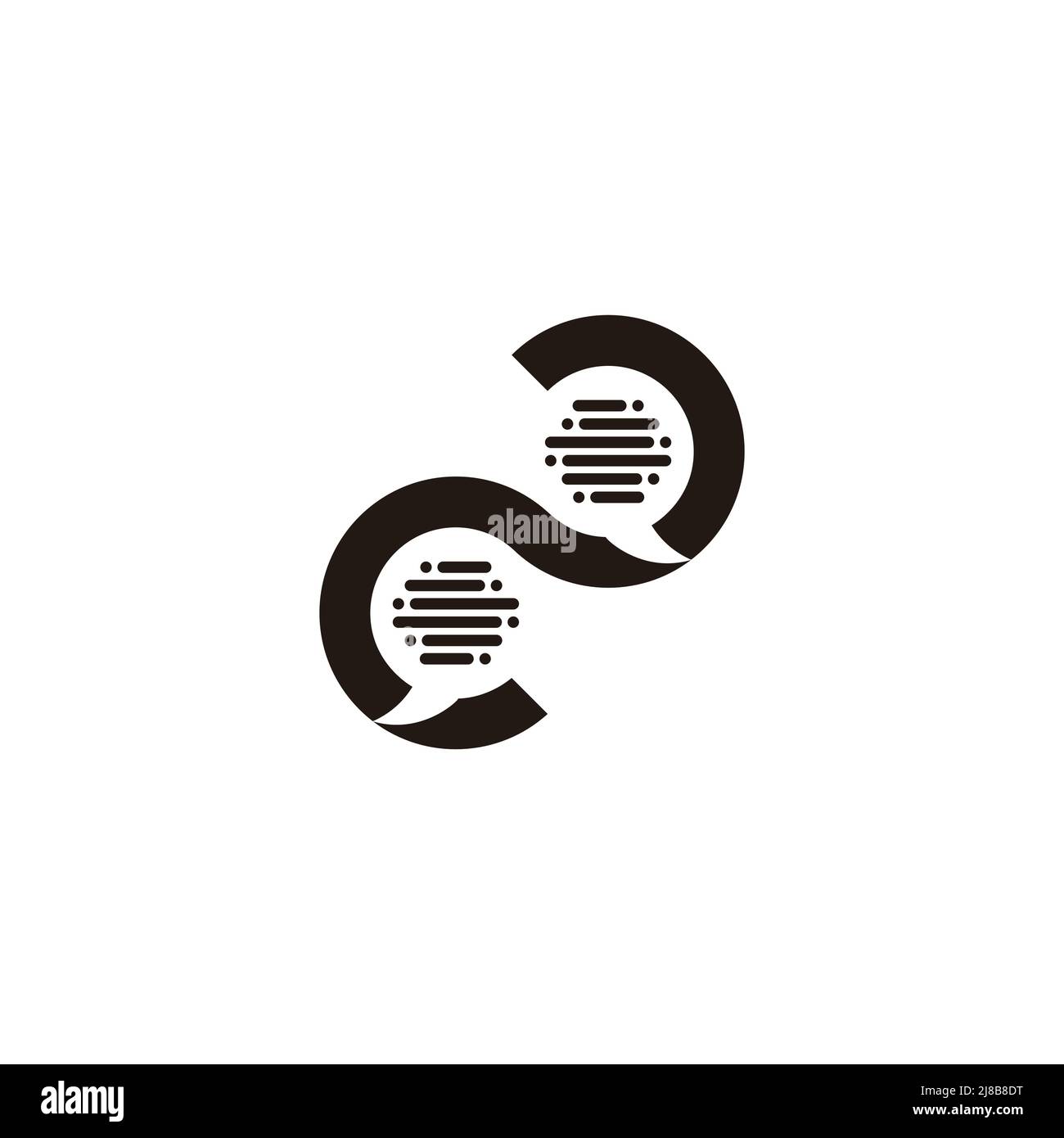 two bubble talk communication symbol simple geometric logo vector Stock ...