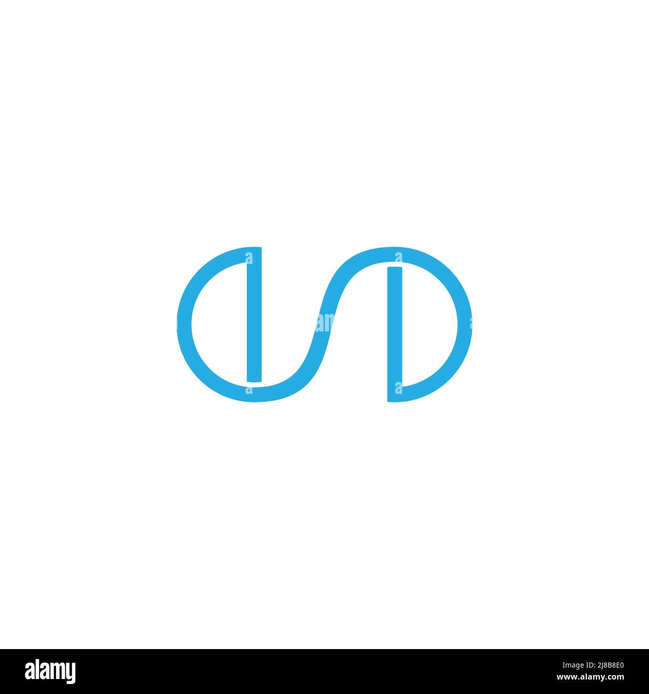 letter s d simple geometric lines art linked logo vector Stock Vector ...