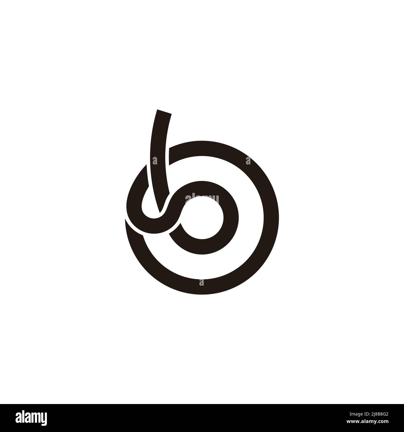 letter b circles linked linear loop line logo vector Stock Vector Image ...