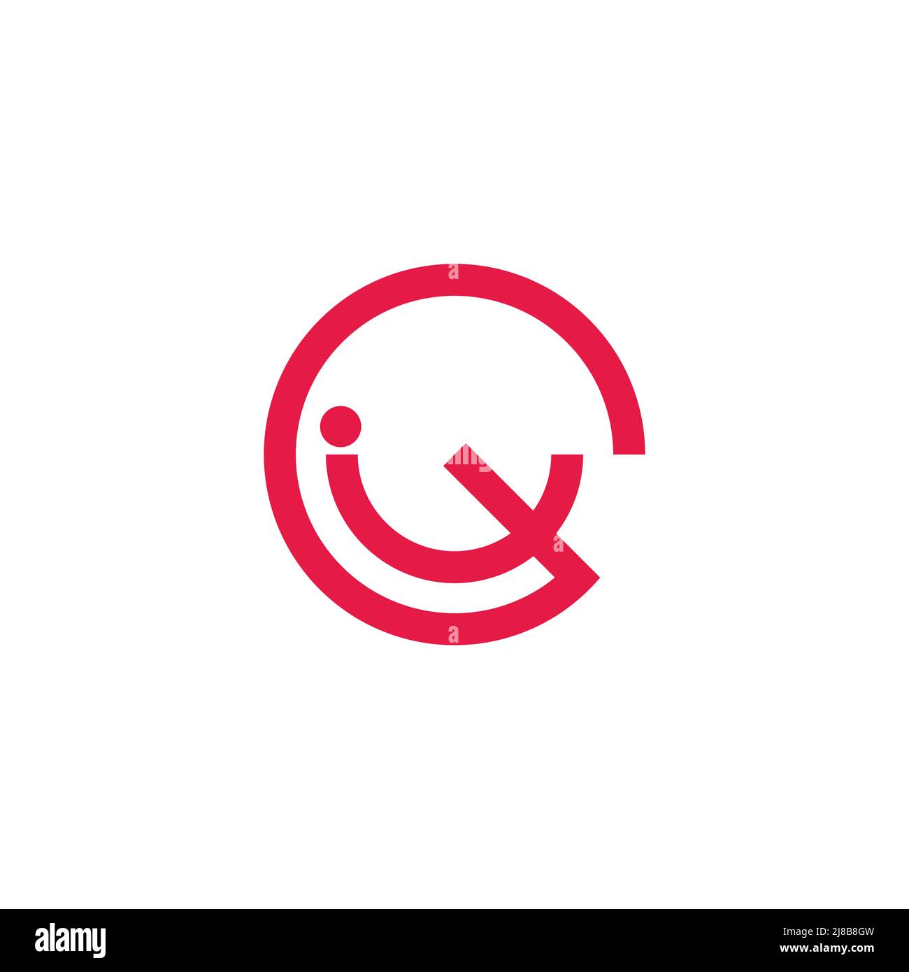 letter ig circle simple smile happy geometric line logo vector Stock ...