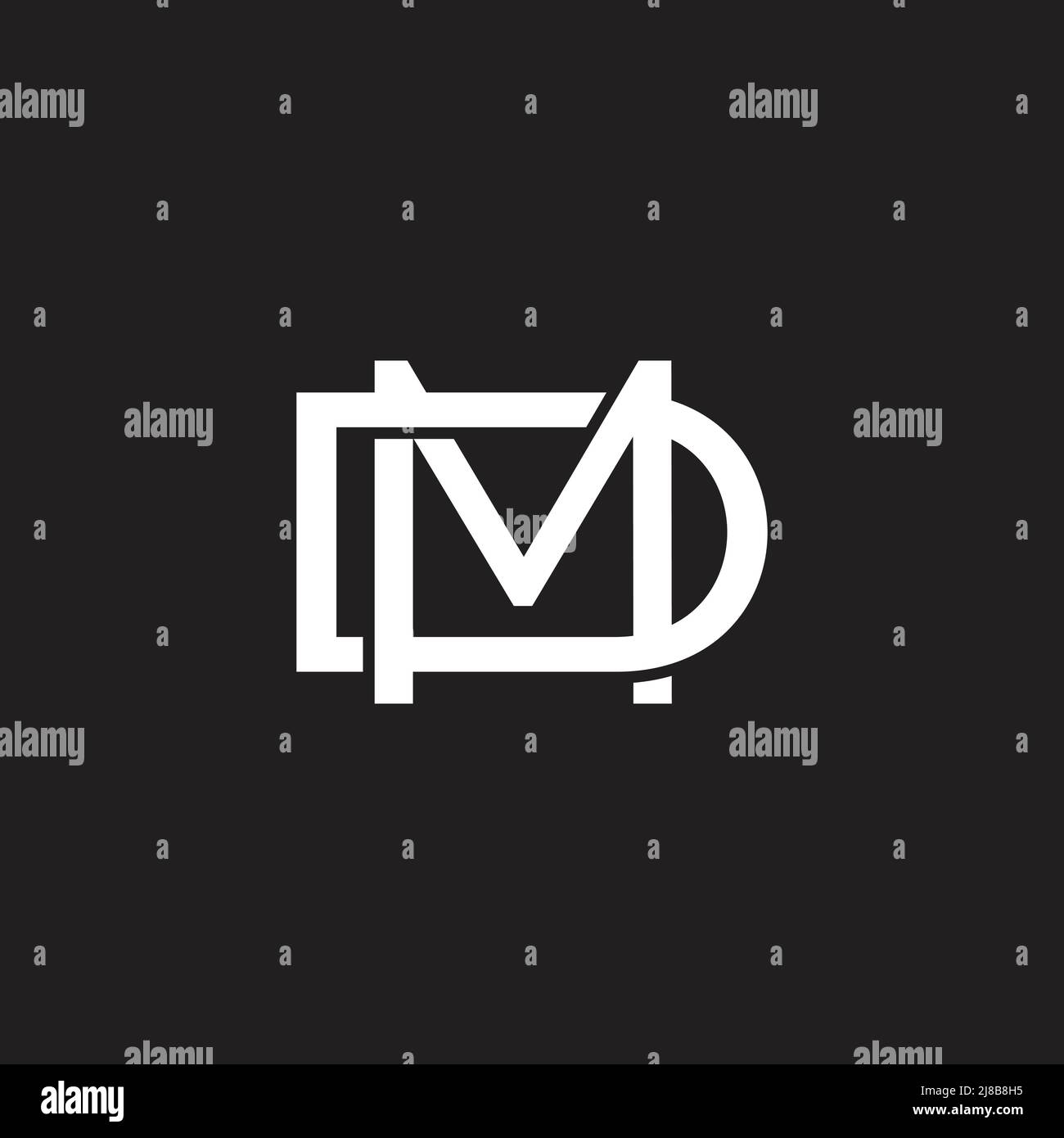 letter md simple linked overlap 3d flat logo vector Stock Vector Image ...