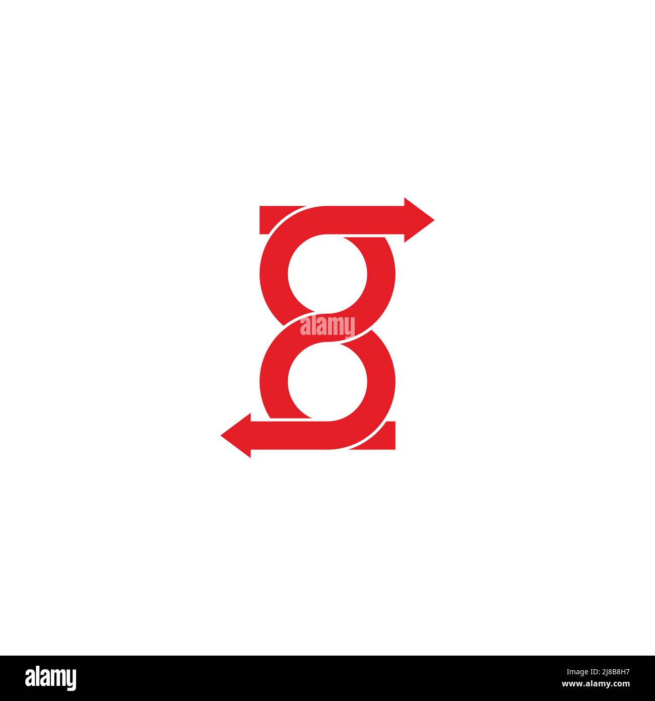 number 8 opposite arrows infinity line logo vector Stock Vector Image ...