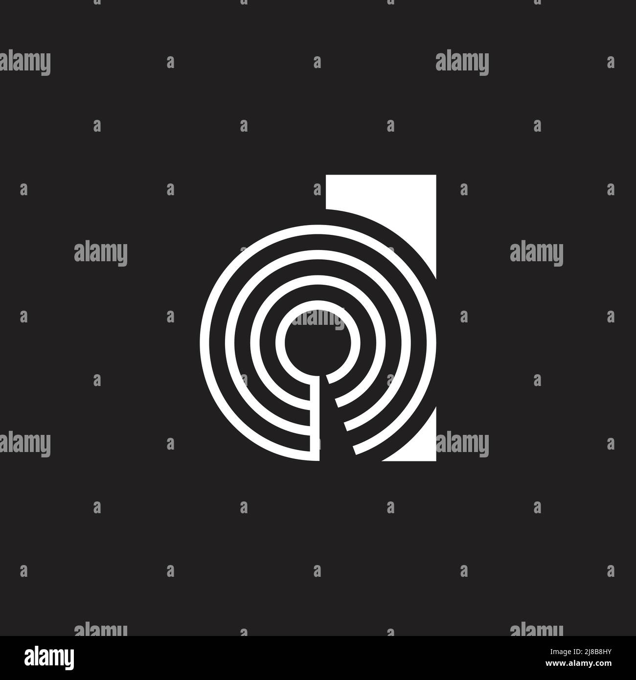 letter d circle motion linear round logo vector Stock Vector Image ...