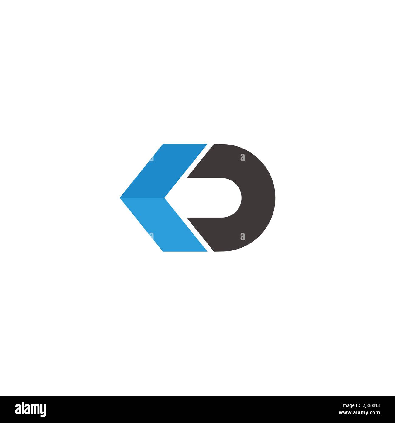 letter kd arrow blue shadow logo vector Stock Vector Image & Art - Alamy