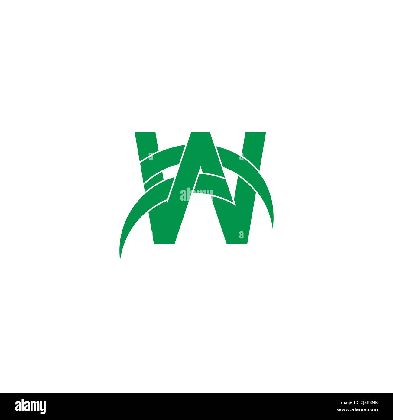 letter w leaf grass green simple abstract logo vector Stock Vector ...