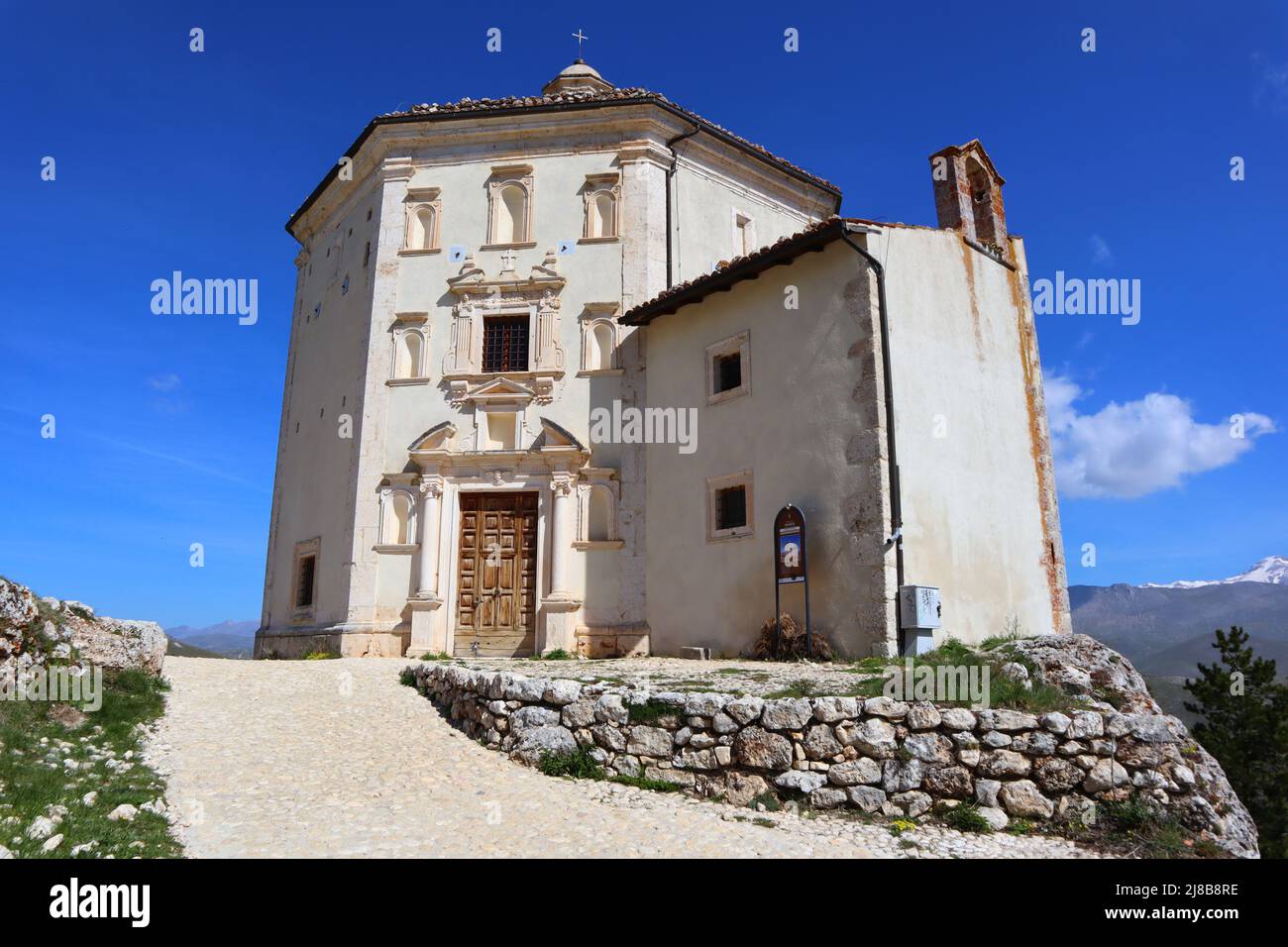 Santa Maria della Pietà Church near the fortress of Rocca Calascio ...