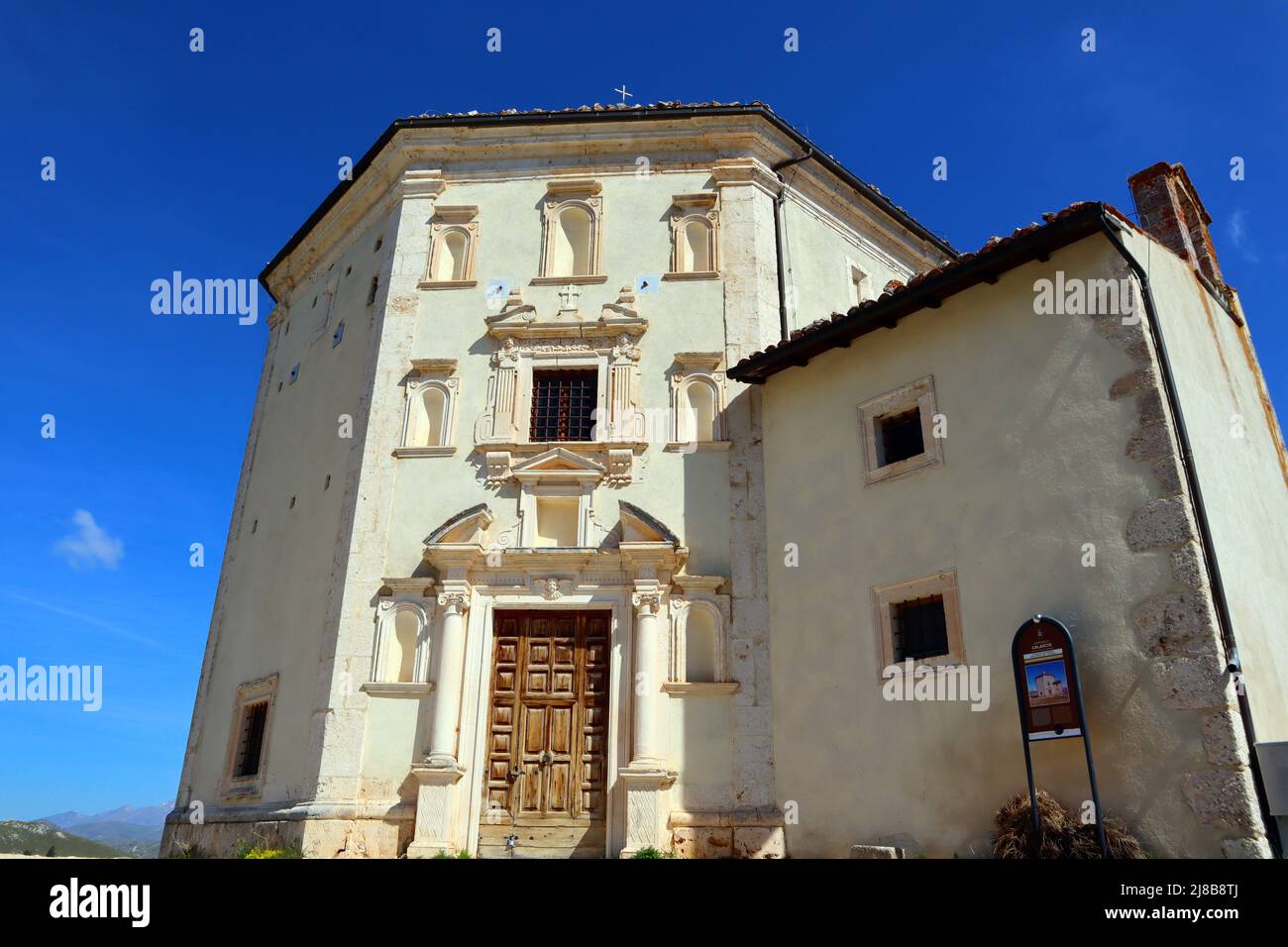 Santa Maria della Pietà Church near the fortress of Rocca Calascio ...