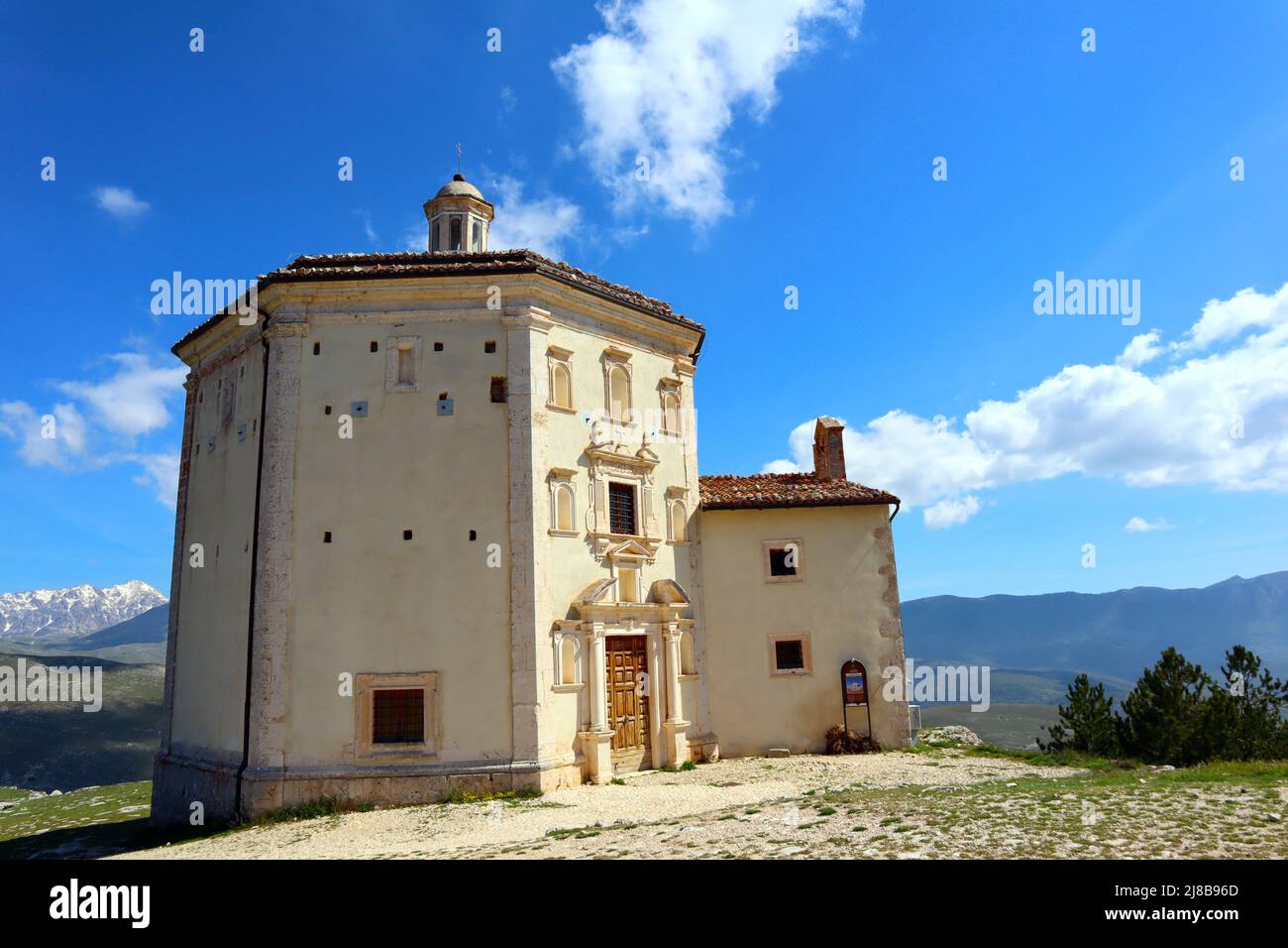 Santa Maria della Pietà Church near the fortress of Rocca Calascio ...