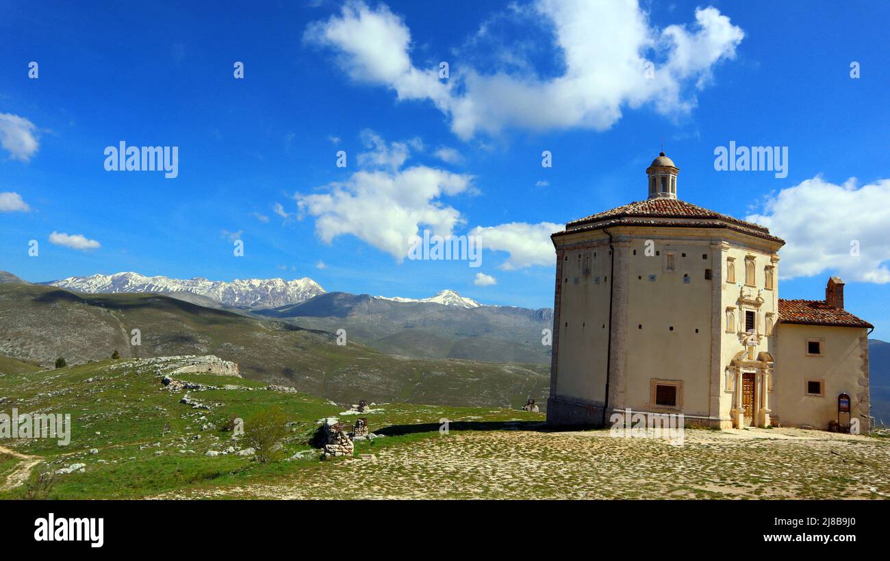 Santa Maria della Pietà Church near the fortress of Rocca Calascio ...