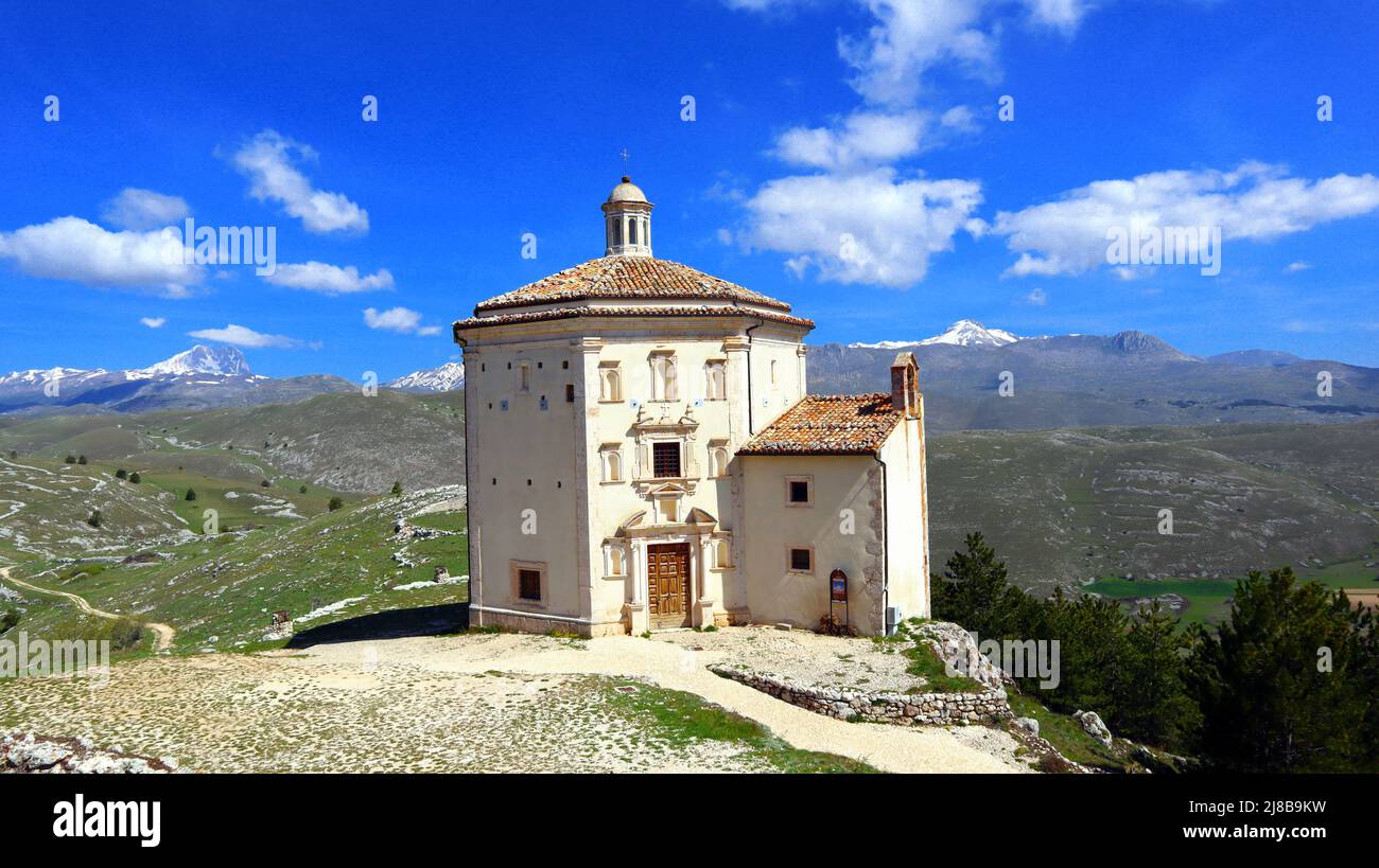 Santa Maria della Pietà Church near the fortress of Rocca Calascio ...