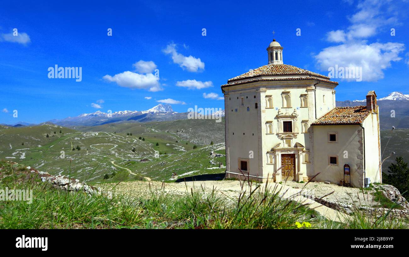 Santa Maria della Pietà Church near the fortress of Rocca Calascio ...