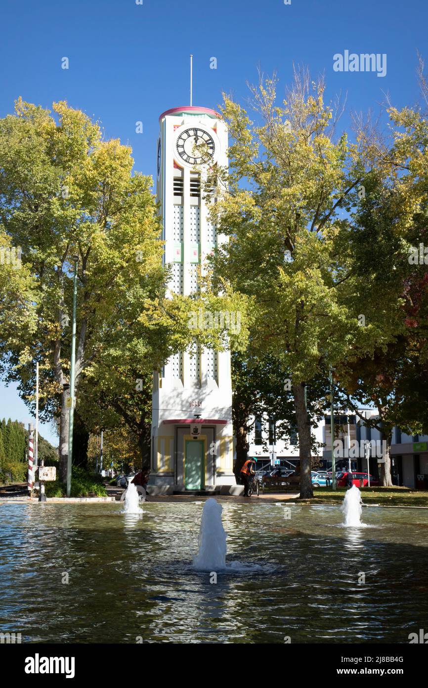 Clock tower in the centre of Hastings, New Zealand Stock Photo - Alamy