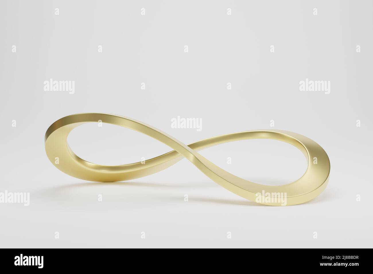 Symbol infinity golden on white background. 3d rendering, 3d ...