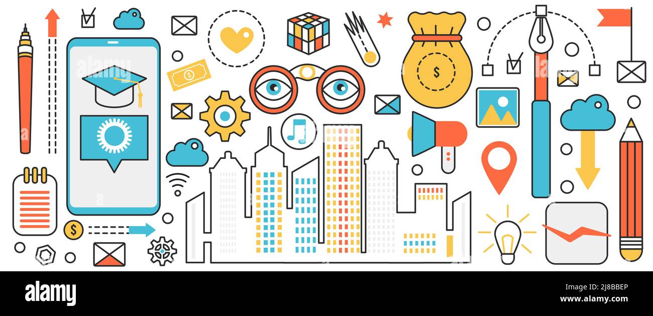 Modern science futuristic technology for city development. Abstract ...