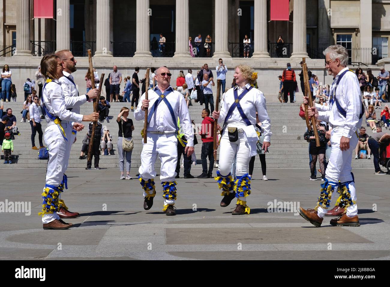 London, UK, 14th May, 2022. Morris men from across England perform the ...