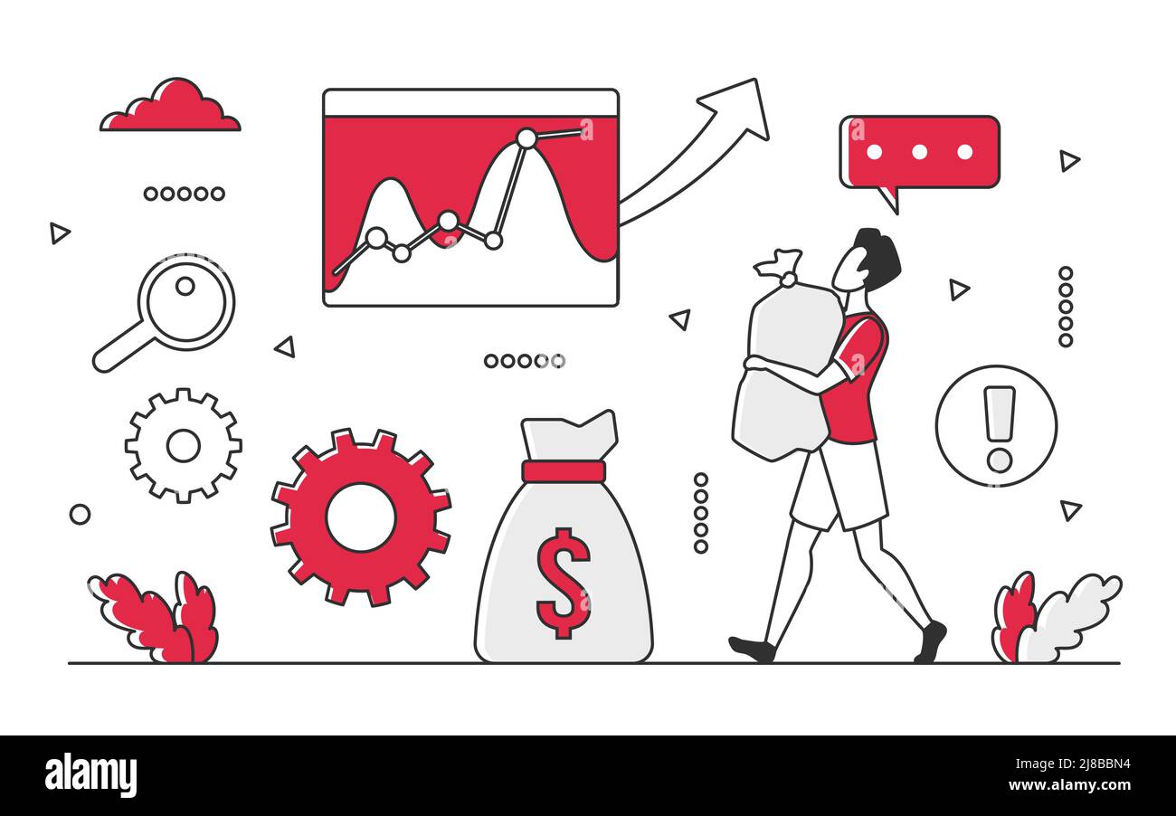 Financial business growth. Increasing company money, raising revenue ...