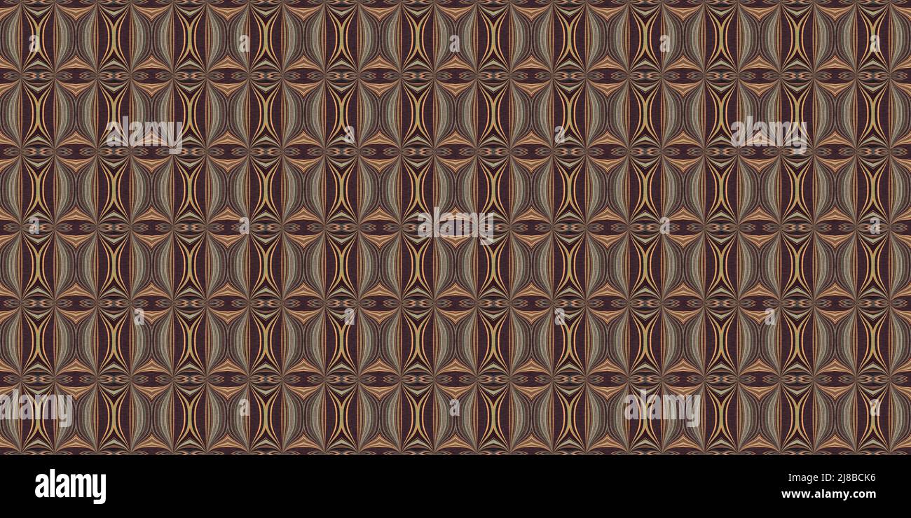 Earthy colours retro sixties geometric seamless border pattern in ...