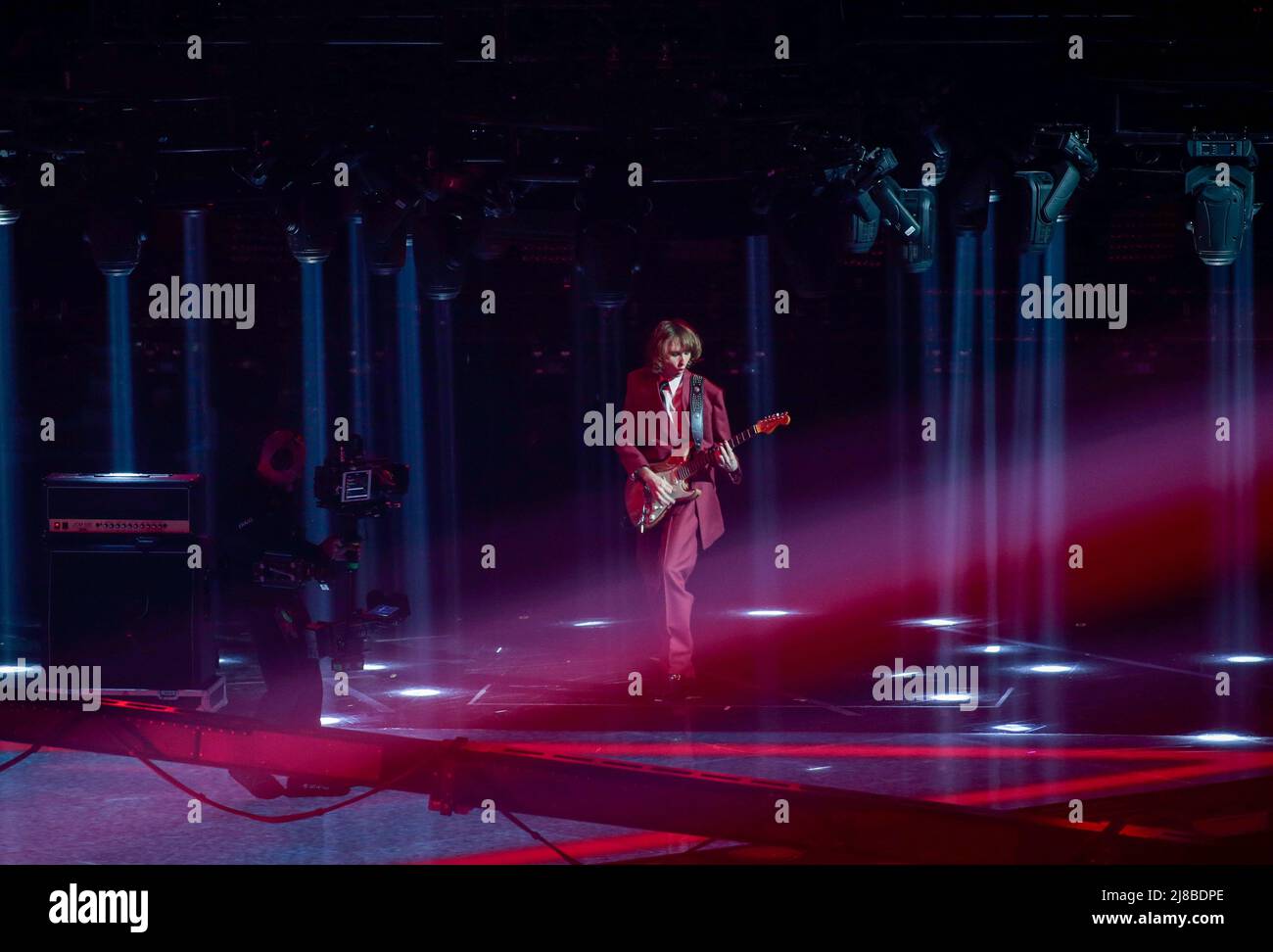 The Maneskin performing during the Eurovision Song Contest Grand Final ...