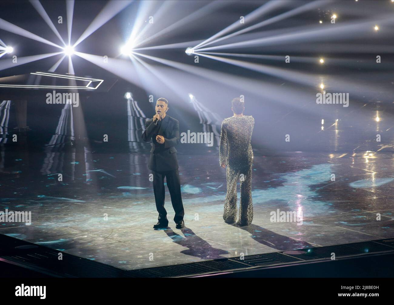 Turin, Italy. 14th May, 2022. Mahmood & Blanco (Brividi) Italy during ...