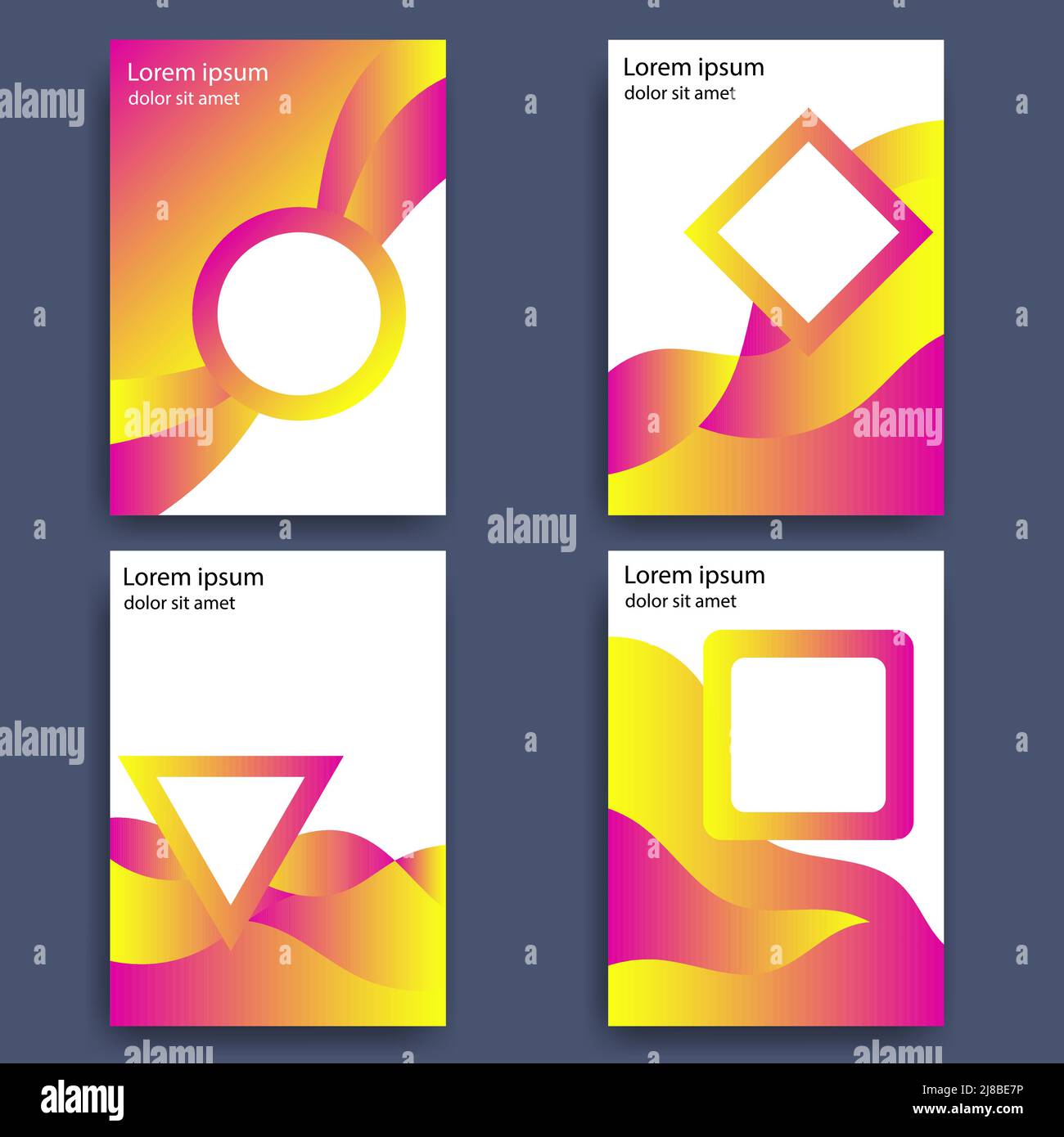 pink yellow magazine set template Stock Vector Image & Art - Alamy