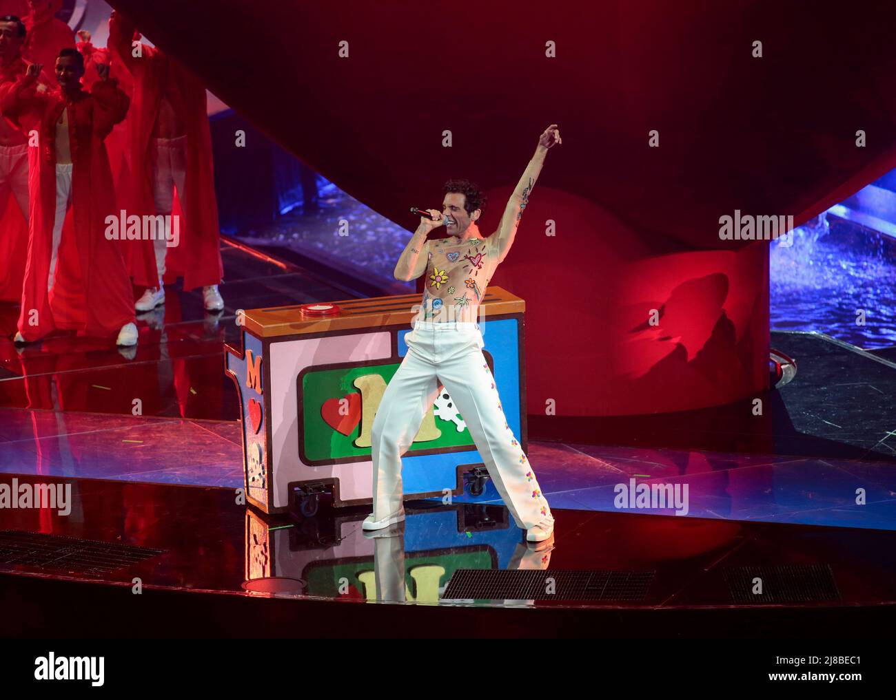 Mika performing during the Eurovision Song Contest Grand Final on 14 ...