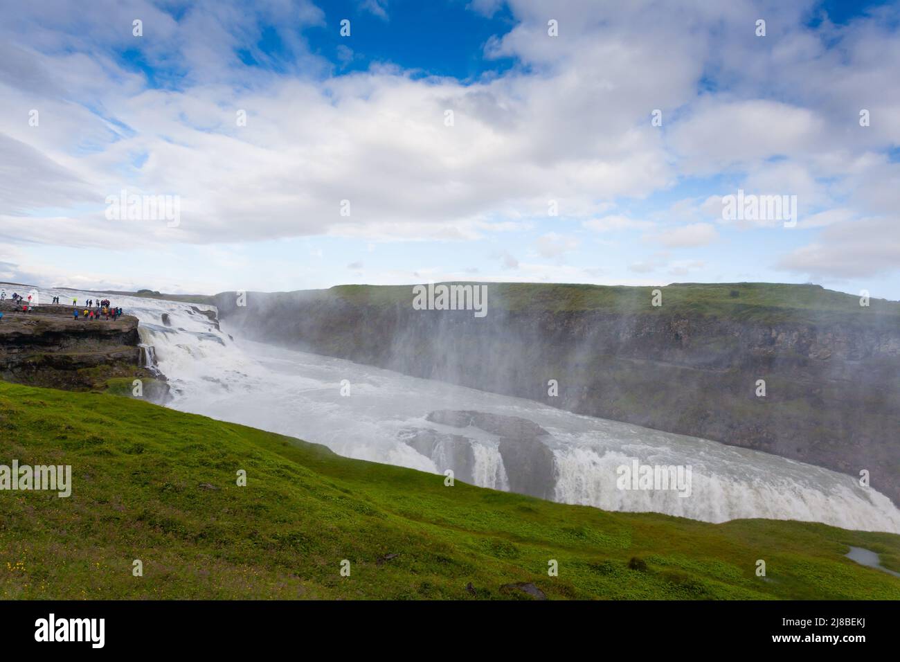 Gullfoss falls in summer season view, Iceland. Icelandic landscape ...