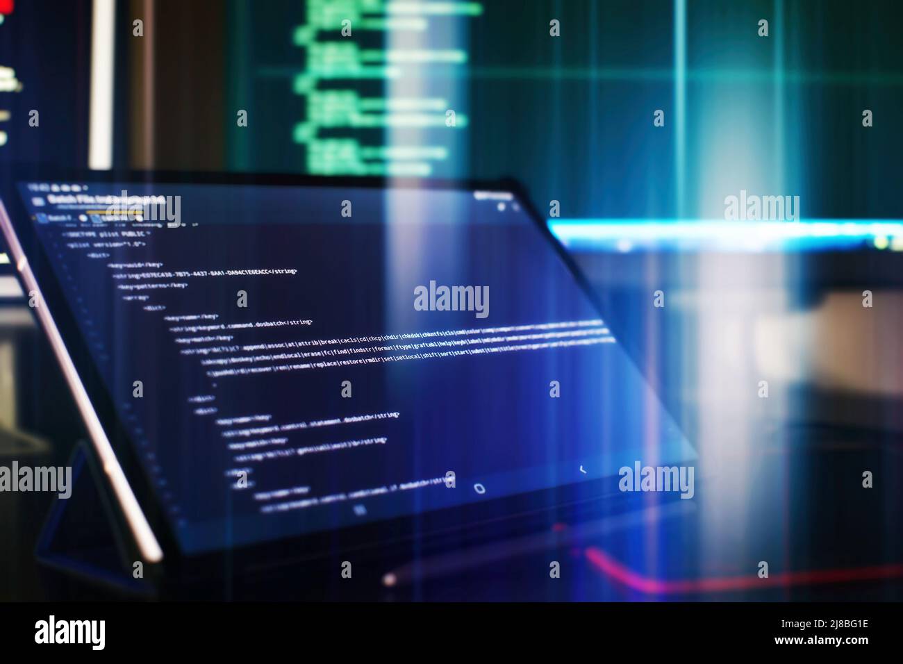 Monitor closeup of function source code. Abstract IT technology ... Monitor closeup of function source code. Abstract IT technology ...