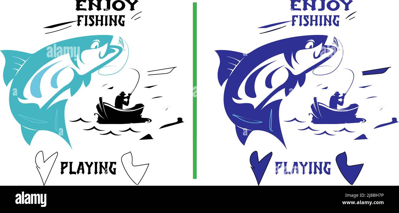 Enjoy Fishing playing Vector design Stock Vector Image & Art - Alamy