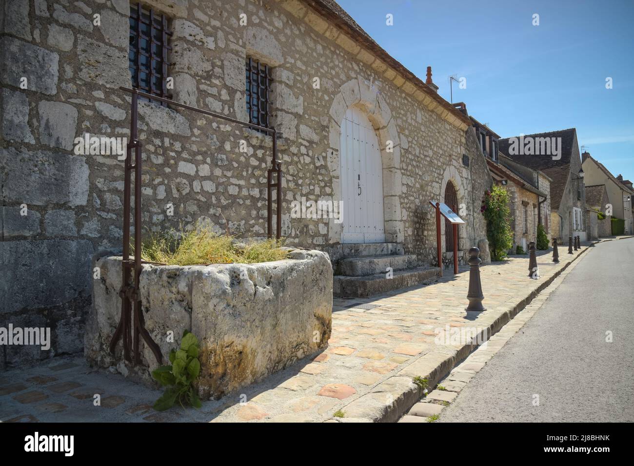 Street view on the medieval city of Provins which owned to the world ...