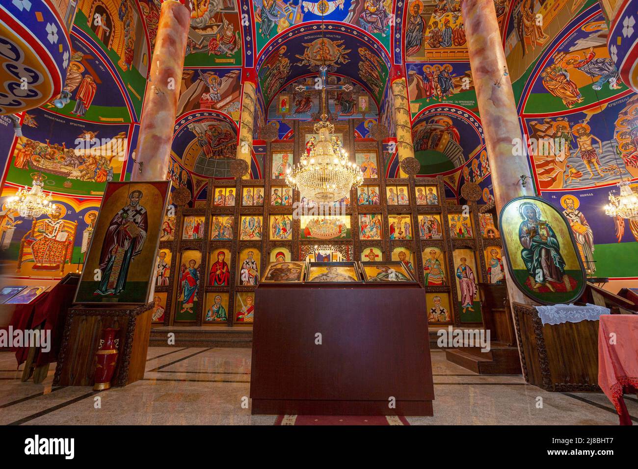 Interior of Saint John the Theologian Church, Kaneo in Ohrid, North ...