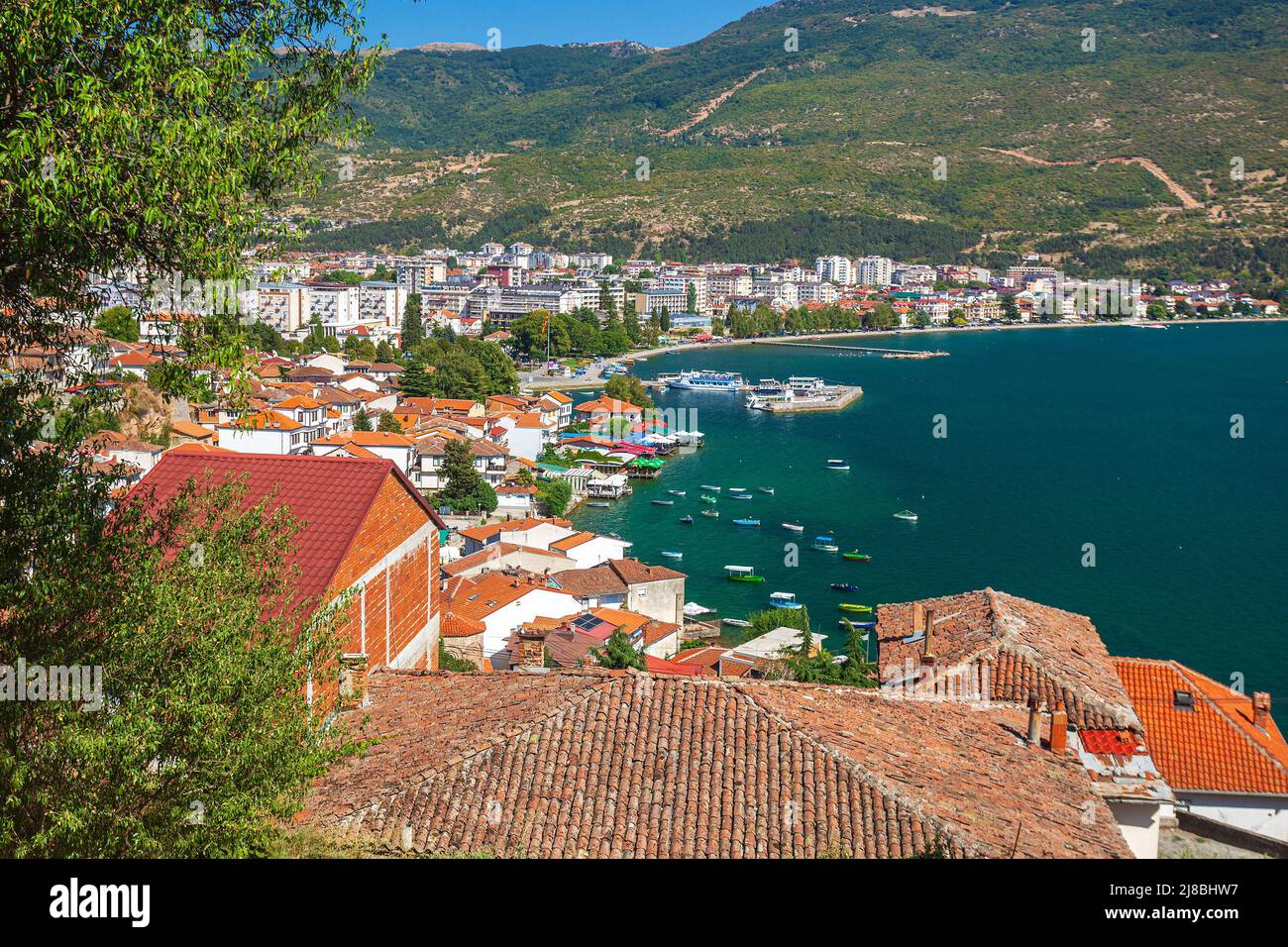Panorama of Ohrid town on Ohrid Lake North Macedonia Stock Photo - Alamy